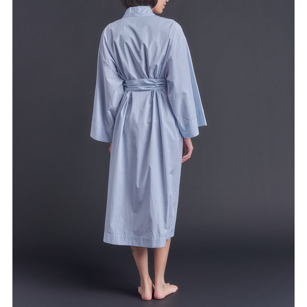 Hydros Unisex Cotton Spa Robe - Blue Micro-Check – LFrank